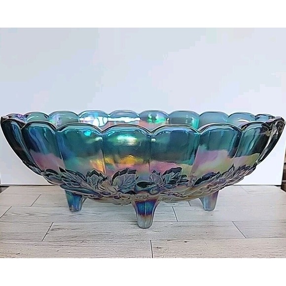 Indiana Glass | Dining | Vintage Indiana Glass Harvest Grape Blue ...